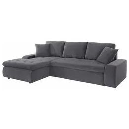 Ecksofa Trendmanufaktur "Indie II, tolle Detailverarbeitung, bequem und komfortabel im Sitz" Sofas Gr. B/H/T: 246cm x 86cm x 155cm, Luxus-Microfaser, Recamiere links, ohne Bettfunktion, grau (anthrazit) XL und XXL, wahlweise mit Bettfunktion, L-Form