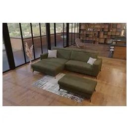 Sit & More Ecksofa SIT&MORE "Bolero L-Form" Sofas Gr. B/H/T: 290 cm x 88 cm x 178 cm, Feincord, Recamiere links, mit Kopfteilverstellung-mit Bett-mit Bettkasten, grün (olive)