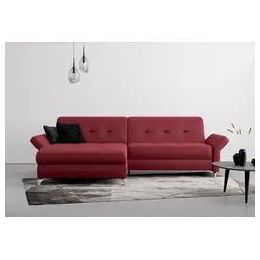 Ecksofa Inosign "Maredo L-Form" Sofas Gr. B/H/T: 284 cm x 89 cm x 179 cm, Luxus-Microfaser weich, mega-Recamiere links, ohne Kopfteilverstellung, ohne Armteilfunktion, rot (bordeaux) Federkern, wahlweise auch mit Kopfteil- und Armlehnverstellung