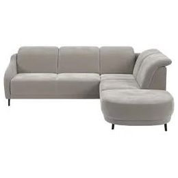 Sit & More Ecksofa SIT & MORE "Blues L-Form" Sofas Gr. B/H/T: 258cm x 93cm x 249cm, Luxus-Microfaser ALTARA NUBUCK, Ottomane rechts, inkl.Kopfteilverstellung-mit elektrischem Vorziehsitz-mit Klapptisch-Klapptisch im 2,5 Sitzer neben Eckteil-ohne USB ( A + C), grau (anthrazit) wahlweise mit Klapptisch und USB