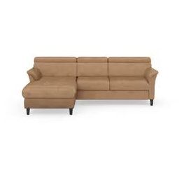 Sit & More Ecksofa SIT&MORE "Marano L-Form" Sofas Gr. B/T: 257 cm x 166 cm, Luxus-Microfaser ALTARA NUBUCK, mega-Recamiere links, ohne Bettfunktion-ohne Bettkasten-inklusive Kopfteilverstellung-Fußfarbe: matt schwarz, braun (macciato) inklusive Kopfteilverstellung, wahlweise mit Bettfunktion, Bettkasten