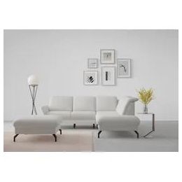 Sit & More Ecksofa SIT & MORE "Fashion L-Form" Sofas Gr. B/H/T: 250cm x 84cm x 207cm, Soft clean, Ottomane rechts, mit Kopfteilverstellung-mit Vorziehsitz, motorisch, grau (hellgrau) wahlweise mit Kopfteilverstellung und Vorziehsitz, motorisch