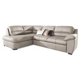 Ecksofa COTTA "Dani L-Form" Sofas Gr. B/H/T: 240cm x 87cm x 89cm, NaturLEDER, Ottomane links, mit Bettfunktion-mit Bettkasten, grau auch mit Bettfunktion und Bettkasten