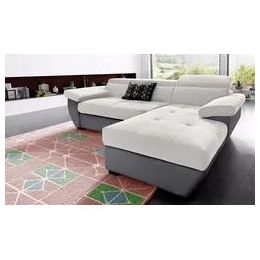 Ecksofa COTTA "Speedway L-Form" Sofas Gr. B/H/T: 265cm x 79cm x 102cm, Kunstleder SOFTLUX-Struktur, Recamiere rechts, mit Bettfunktion-mit Bettkasten-mit Kopfteilverstellung, lila (fango/pearl) inklusive Kopfteilverstellung, wahlweise mit Bettfunktion + Bettkasten