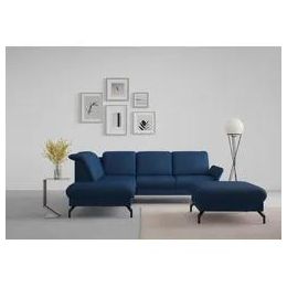 Sit & More Ecksofa SIT & MORE "Fashion L-Form" Sofas Gr. B/H/T: 250cm x 84cm x 207cm, Soft clean, Ottomane links, mit Kopfteilverstellung, blau wahlweise mit Kopfteilverstellung und Vorziehsitz, motorisch