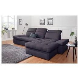 Sit & More Ecksofa SIT & MORE "Stardust L-Form", grau (anthrazit), B:302cm H:77cm T:189cm, Struktur (100% Polyester), Struktur fein (95% Polyester, 5% Polyamid), Sofas, wahlweise mit Bettfunktion und Bettkasten