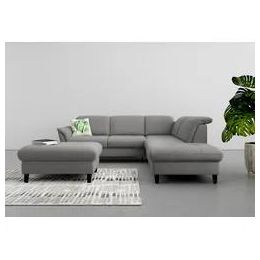 Sit & More Ecksofa SIT & MORE "Maggiore L-Form" Sofas Gr. B/T: 261cm x 224cm, Soft clean, Ottomane rechts, mit Kopfteilverstellung-mit Bettfunktion-mit Stauraum-Fussfarbe: schwarz matt, grau wahlweise mit Kopfteilverstellung, Bettfunktion und Stauraum