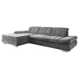 Ecksofa DIE PLANBAR "MP-IN17004 L-Form" Sofas Gr. B/H/T: 331cm x 84cm x 124cm, Chenille, Ottomane links, Kopfteilverstellung-Bettfunktion-Sitztiefenverstellung, grau wahlweise mit Funktion, Federkern