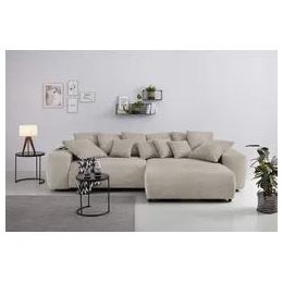 Ecksofa Home Affaire "Sundance" Sofas Gr. B/H/T: 318 cm x 87 cm x 188 cm, Cord, ohne Bettfunktion-ohne Bettkasten-ohne Topper, beige (natur) Dauerschläfer mit EasyBett-Schlaffunktion, Bettkasten und Topper