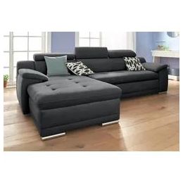 Sit & More Ecksofa SIT & MORE "Andiamo L-Form" Sofas Gr. B/H/T: 270cm x 93cm x 165cm, Kunstleder SOFTLUX, Recamiere links, mit Bettfunktion, schwarz wahlweise mit Bettfunktion, inklusive Kopfteilverstellung