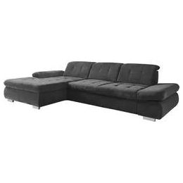 Ecksofa DIE PLANBAR "MP-IN17004 L-Form" Sofas Gr. B/H/T: 331cm x 84cm x 124cm, Chenille, Ottomane links, Kopfteilverstellung-Sitztiefenverstellung, schwarz wahlweise mit Funktion, Federkern