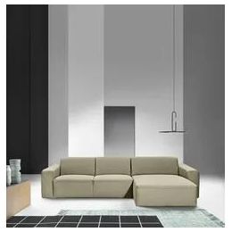 Ecksofa BETYPE "Be True, L-Form" Sofas Gr. B/H/T: 304cm x 70cm x 156cm, Struktur, Longchair rechts, 304x70x156, grün (khaki) mit zeitlosem Design und tiefer Sitzfläche