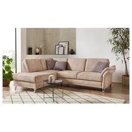 Sit & More Ecksofa SIT & MORE "Clio L-Form" Sofas Gr. B/H/T: 254cm x 89cm x 190cm, Microfaser, Ottomane links, mit Bettfunktion-mit Bettkasten, beige wahlweise mit Bettfunktion und Bettkasten, inklusive Federkern