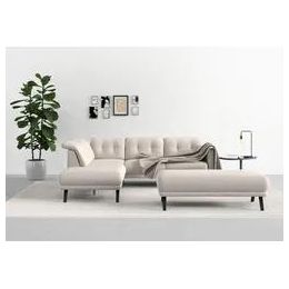 Sit & More Ecksofa SIT & MORE "Scandia L-Form" Sofas Gr. B/H/T: 271cm x 82cm x 214cm, Luxus-Microfaser Euphoria, Ottomane links, Mit Kopfteilverstellung-Mit Armteilfunktion-Mit schwarzen matten Metallfüßen, grau (elephant) Wahlweise mit Kopfteilverstellung und Armteilfunktion