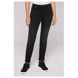 Slim-fit-Jeans SOCCX Gr. 28, Länge 30, schwarz Damen Jeans mit zwei Münztaschen