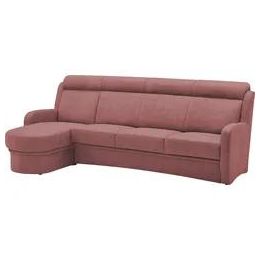 Ecksofa VILLA BECK "Varese L-Form" Sofas Gr. B/H/T: 256cm x 102cm x 83cm, Microfaser, Longchair links, mit Bettkasten, rot (18 red) Kopfteilverstellung, wahlweise mit Sitzvorzug, in Sitzhöhe 49 cm