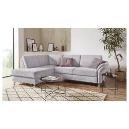 Sit & More Ecksofa SIT & MORE "Clio L-Form" Sofas Gr. B/H/T: 254cm x 89cm x 190cm, Luxus-Microfaser Paris, Ottomane links, ohne Bettfunktion-ohne Bettkasten, silberfarben (silber) wahlweise mit Bettfunktion und Bettkasten, inklusive Federkern