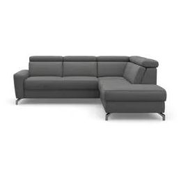 Sit & More Ecksofa SIT & MORE "Scarlett L-Form" Sofas Gr. B/T: 258cm x 226cm, Luxus-Microfaser ALTARA NUBUCK, Ottomane rechts, Kopfteilverstellung, grau (steel) inklusive Kopfteilverstellung, wahlweise mit Bettfunktion, Bettkasten