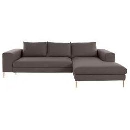 Polsterecke OTTO products "Finnja, L-Form" Sofas Gr. B/H/T: 297 cm x 83 cm x 170 cm, Struktur fein, Recamiere rechts, XL-Breite-mit Bettfunktion-mit Bettkasten, braun XXL-Ecksofa Sofas