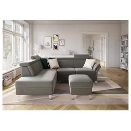 Sit & More Ecksofa SIT & MORE "Vincenzo L-Form" Sofas Gr. B/H/T: 245cm x 84cm x 193cm, Luxus-Microfaser, Ottomane links, mit Kopfteilverstellung, grau inklusive Kopfteilverstellung, wahlweise mit Bettfunktion, Bettkasten