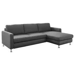 Ecksofa DIE PLANBAR "MP-IN19027 L-Form" Sofas Gr. B/H/T: 265cm x 82cm x 172cm, Microfaser, Ottomane rechts, mit Bettfunktion, grau (anthrazit) wahlweise mit Bettfunktion, frei im Raum stellbar