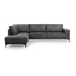 Ecksofa Places of Style "Oland", grau (anthrazit), B:289cm H:85cm T:210cm, Struktur weich (100% Polyester), Luxus-Microfaser (100% Polyester), Webstoff (100% Polyester), Sofas, L-Form, im zeitlosem Design und hochwertiger Verarbeitung