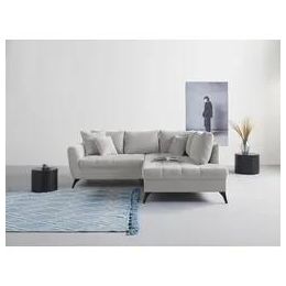 Ecksofa Inosign "Lörby L-Form" Sofas Gr. B/H/T: 224cm x 90cm x 191cm, Struktur weich, Ottomane rechts, Struktur weich, grau (hellgrau) Belastbarkeit bis 140kg pro Sitzplatz, auch mit Aqua clean-Bezug