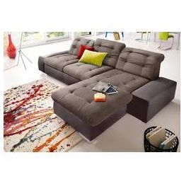 Sit & More Ecksofa SIT&MORE "Palomino L-Form" Sofas Gr. B/H/T: 284 cm x 84 cm x 109 cm, Kunstleder SOFTLUX-Struktur fein, Recamiere rechts, ohne Bettfunktion-XL, braun (mokka, schlamm) wahlweise XL oder XXL und mit Bettfunktion