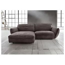 Ecksofa BETYPE "Be Type Be Chilled, L-Form" Sofas Gr. B/H/T: 280cm x 85cm x 180cm, Leder PALLINO, Recamiere links, braun in 2 Breiten mit stylischer und offener Nahtführung