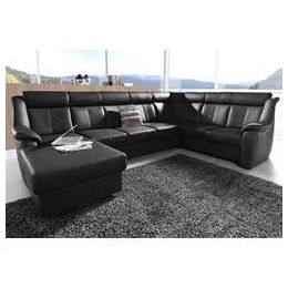 Sit & More Wohnlandschaft SIT & MORE "Basel U-Form" Sofas Gr. B/H/T: 315cm x 98cm x 210cm, Kunstleder SOFTLUX, Recamiere links, mit Relaxfunktion, schwarz wahlweise mit Relaxfunktion Bestseller