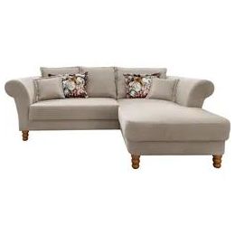 Ecksofa Home Affaire "Tassilo L-Form", grün (hellgrün), B:262cm H:95cm T:198cm, 100% Polyester, Sofas