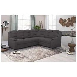 Ecksofa COTTA "Marcus L-Form" Sofas Gr. B/H/T: 263cm x 99cm x 211cm, Microfaser bedruckt, langer Schenkel links, Ohne Bettfunktion-ohne Schubkasten, grau (anthracite) Bequemes Ecksofa in klassischem Design mit hoher Rückenlehne