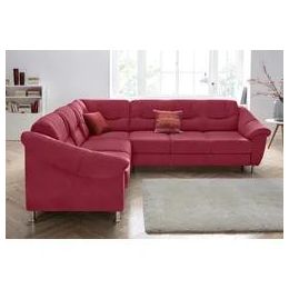 Sit & More Ecksofa SIT & MORE "Salsa L-Form" Sofas Gr. B/H/T: 264cm x 86cm x 244cm, Luxus-Microfaser ALTARA NUBUCK, langer Schenkel rechts, ohne Bettfunktion, rot (bordeaux) mit Federkern, wahlweise Bettfunktion