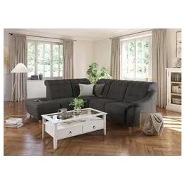 Ecksofa Home Affaire "Boston L-Form", braun (mocca), B:272cm, Struktur (100% Polyester), Luxus-Microfaser Florence (100% Polyester), Chenille (100% Polyester), NaturLEDER (reines Rindsleder), Sofas, Kopfteilverstellung an jeder Sitzfläche, wahlweise Relaxfunktion