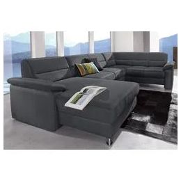 Sit & More Wohnlandschaft SIT & MORE "Ascara U-Form" Sofas Gr. B/H/T: 312cm x 85cm x 204cm, Kunstleder SOFTLUX, Recamiere links, ohne Bettfunktion, schwarz inklusive BoxspringFederkern-Polsterung, wahlweise mit Bettfunktion