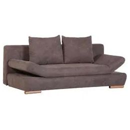 Schlafsofa GUTMANN FACTORY Sofas Gr. B/H/T: 200cm x 75cm x 92cm, Flachgewebe, braun (hellbraun)