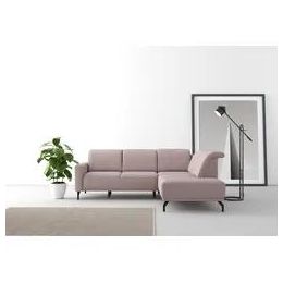 Sit & More Ecksofa SIT & MORE "Bailando L-Form" Sofas Gr. B/H/T: 249cm x 84cm x 205cm, Chenille, Ottomane rechts, mit Kopfteilverstellung-mit Vorziehsitz motorisch, rosa (rose) wahlweise mit Kopfteilverstellung und Vorziehsitz, motorisch