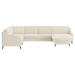 Sit & More Wohnlandschaft SIT & MORE "Soul U-Form" Sofas Gr. B/H/T: 372cm x 90cm x 227cm, Flachgewebe, langer Schenkel links, ohne Funktion, beige wahlweise mit Bettfunktion und Schubkasten