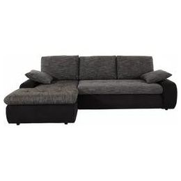 Ecksofa Trendmanufaktur "Indie, L-Form" Sofas Gr. B/H/T: 246cm x 86cm x 155cm, Luxus-Microfaser ALCAZAR-Struktur, Recamiere links, ohne Funktion-XL, schwarz (schwarz/anthrazit/grau) wahlweise XL oder XXL