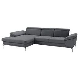 Sit & More Ecksofa SIT&MORE "Scorpio L-Form" Sofas Gr. B/H/T: 311 cm x 85 cm x 181 cm, Luxus-Microfaser ALTARA NUBUCK, mega-Recamiere links, mit Sitztiefenverstellung-mit Kopfteilverstellung-mit Armlehnenverstellung, grau (dunkelgrau) inklusive Sitztiefenverstellung, wahlweise mit Kopfverstellung