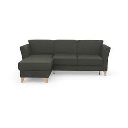 Sit & More Ecksofa SIT & MORE "Visby L-Form", grau (anthrazit), B:248cm H:87cm T:162cm, Sofas, Wahlweise mit Bettfunktion und Bettkasten, frei im Raum stellbar