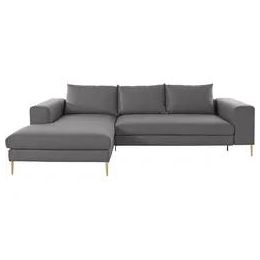 Polsterecke OTTO products "Finnja, L-Form" Sofas Gr. B/H/T: 277 cm x 83 cm x 170 cm, Struktur fein, Recamiere links, ohne Schlaffunktion-ohne Bettkasten, grau (dunkelgrau) XXL-Ecksofa Sofas