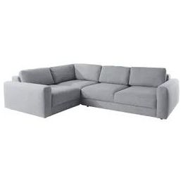 Ecksofa Places of Style "Bloomfield, L-Form" Sofas Gr. B/H/T: 224cm x 84cm x 304cm, Struktur grob, langer Schenkel rechts, XXL ohne Sitztiefenverstellung, grau (antarctica) extra tiefe Sitzfläche, wahlweise mit Sitztiefenverstellung