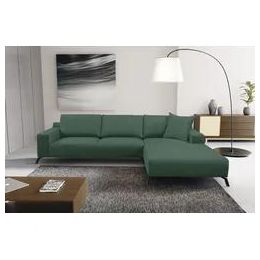 Ecksofa WERK2 "Faro L-Form" Sofas Gr. B/H/T: 315cm x 67cm x 188cm, Samtoptik, Recamiere rechts, blau (petrol) XXL Design Ecksofa mit hohem Komfort in trendigem Cord & Samtvelours