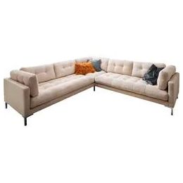 Wohnlandschaft TRENDS BY HG "Landau U-Form" Sofas Gr. B/H/T: 265cm x 75cm x 265cm, Cord, gleichschenklig, beige (cream) in Cord-Stoff mit Metallfuß