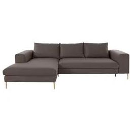 Polsterecke OTTO products "Finnja, L-Form" Sofas Gr. B/H/T: 297 cm x 83 cm x 170 cm, Struktur fein, Recamiere links, XL-Breite-mit Bettfunktion-mit Bettkasten, braun XXL-Ecksofa Sofas