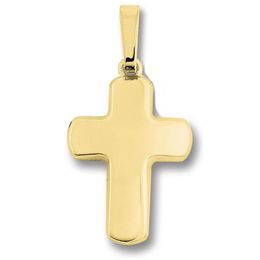 Kette mit Anhänger ONE ELEMENT "Kreuz aus 333 Gelbgold" Halsketten Gr. Gelbgold 333, goldfarben (gold) Damen Ketten mit Anhänger Schmuckset - Set verstellbarer Halskette