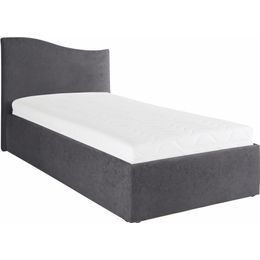 Polsterbett, grau (anthrazit), B:112cm L:210cm, Bezug Bett: wahlweise Kunstleder oder Microfaser (100% Polyester);Bonnell-Federkernmatratze: 51% Polypropylen, 39% Polyester und 10% Baumwolle;Kaltschaummatratze: 100% Polyester, Bezug abnehm- und waschbar bis 60C, Westfalia Schlafkomfort, Betten, Polsterbett ohne Bettkasten Polsterbett, inkl. Bettkasten bei Ausführung mit Matratze