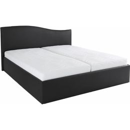 Polsterbett, schwarz, B:212cm L:210cm, Bezug Bett: Kunstleder;Bonnell-Federkernmatratze: 51% Polypropylen, 39% Polyester und 10% Baumwolle;Kaltschaummatratze: 100% Polyester, Bezug abnehm- und waschbar bis 60C, Westfalia Schlafkomfort, Betten, Polsterbett ohne Bettkasten Polsterbett, inkl. Bettkasten bei Ausführung mit Matratze