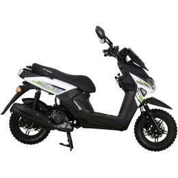 Motorroller Gt Union "PX 55 Cross-Concept 2.0 50-45" & Mofas grün (weiß, grün) Motorroller inkl. Topcase